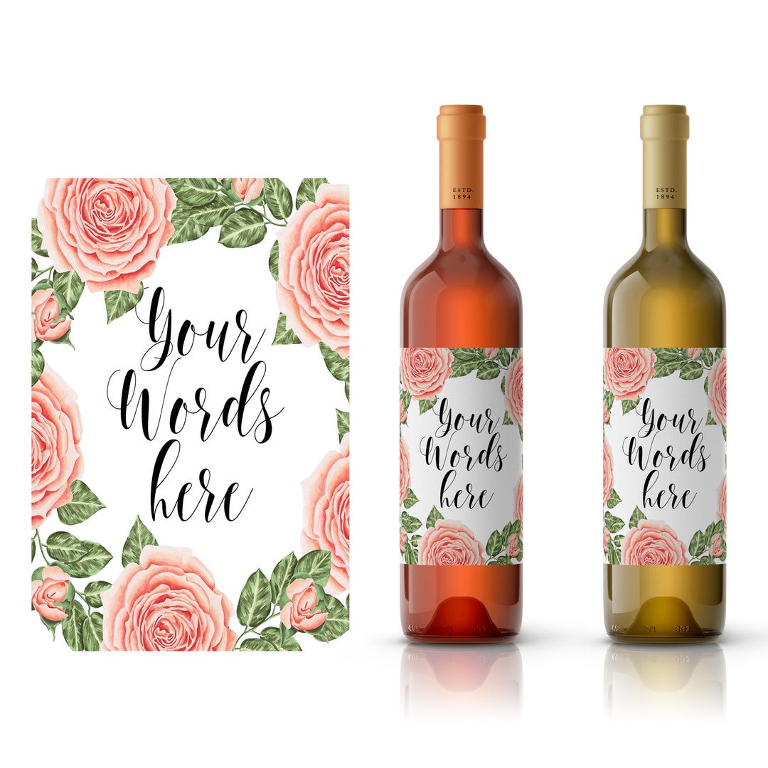 Editable Wine Label, DIY Wine Label, Your Text Here, Personal Wine ...