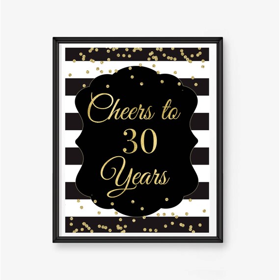 Cheers to 30 Years 30th Birthday Sign 30th Birthday Banner - Etsy