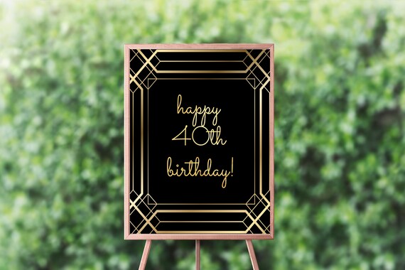 Happy 40th Sign Happy Bday Sign 40 Years Sign 40th Party - Etsy