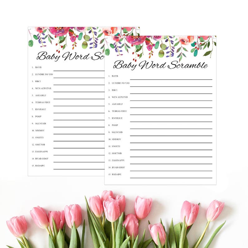 Boho Word Scramble Boho Shower Game Bohemian Baby Shower - Etsy