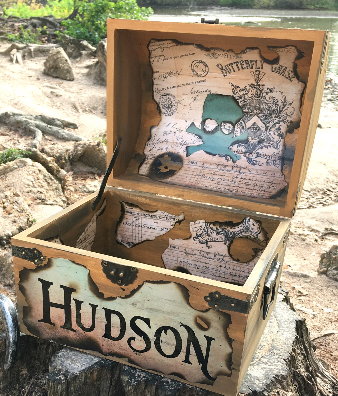 Custom Pirate Treasure Chest Kids Toy Chest Keepsake Box | Etsy