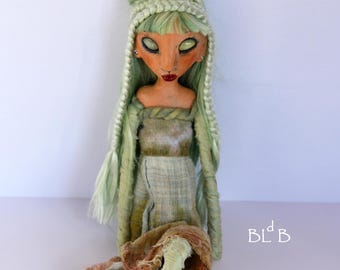 OOAK Art Doll, Paper Clay Cloth Art Doll, Primitive Doll, Folk Doll ...
