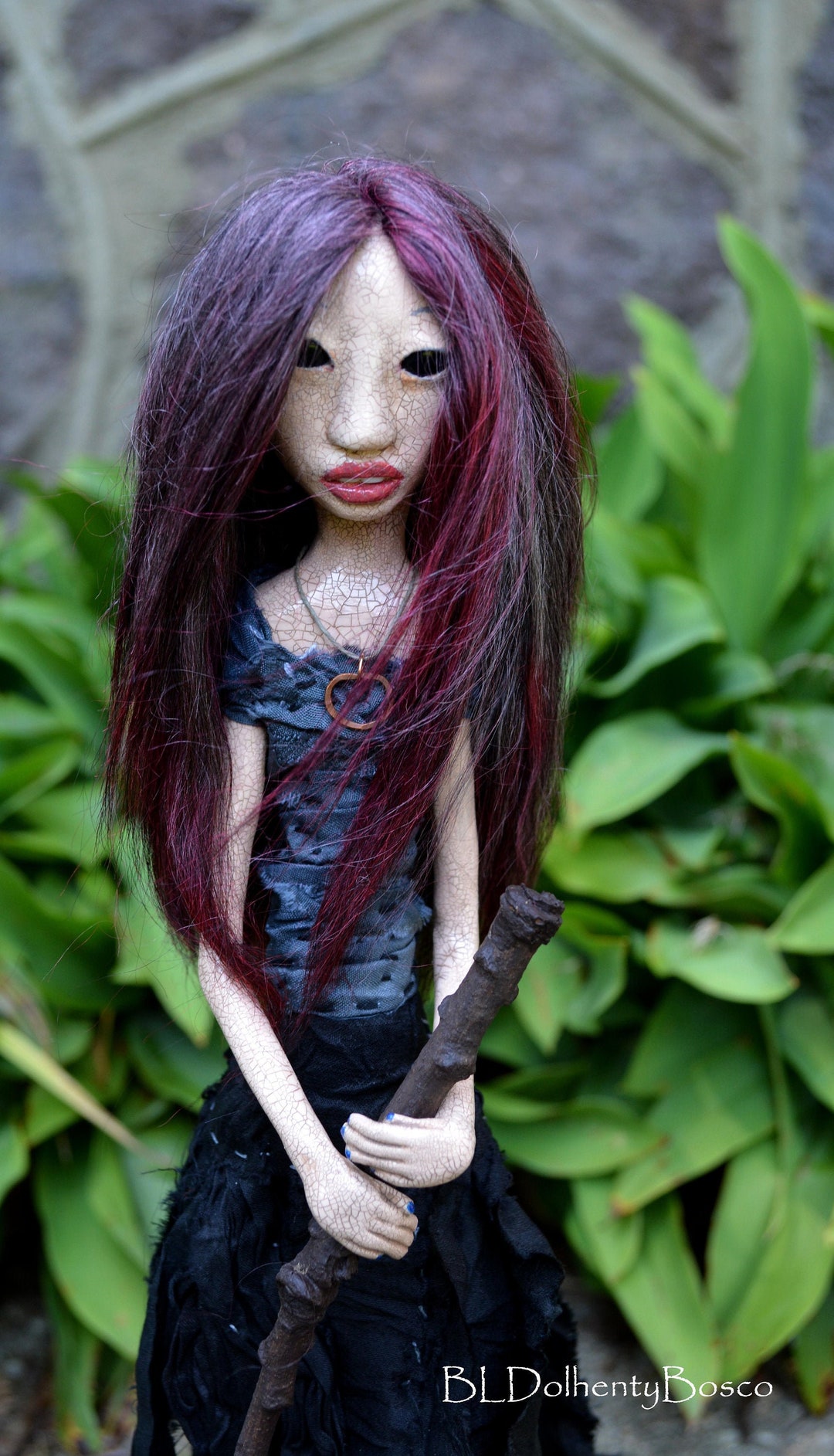 Art Doll, Witch, Gothic Art Doll, Witch Art Doll, Hand Sculpted Paper ...