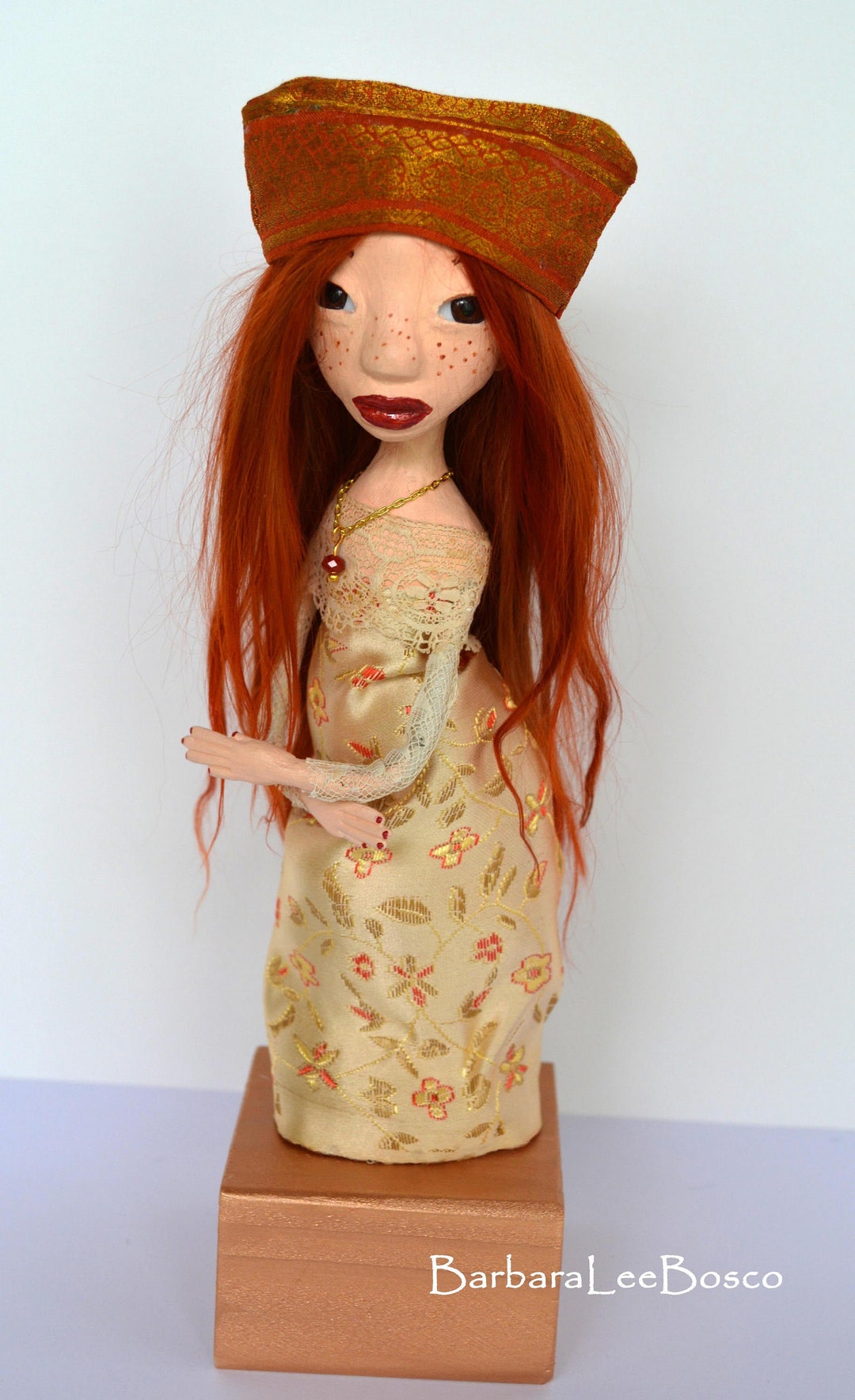 Ooak-one of a Kind Art Doll, Stone Clay Art Doll, Handmade Doll, Red ...