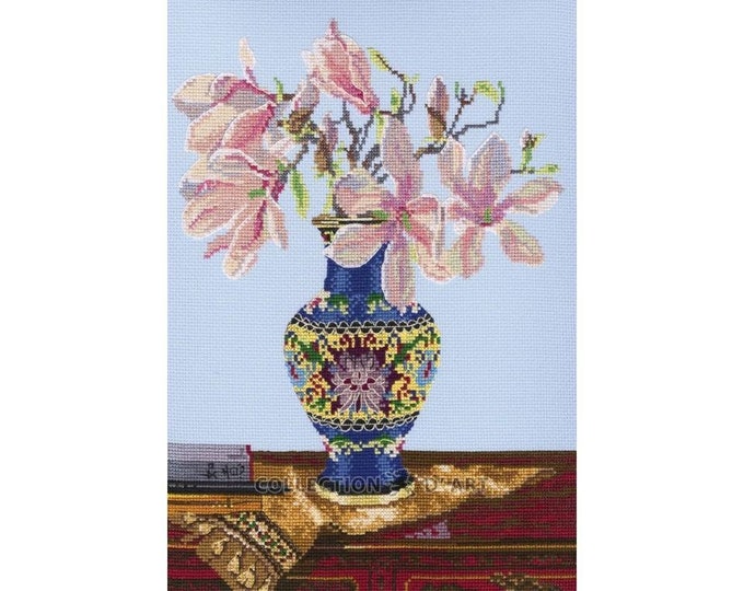 Pink Magnolia by RTO. Сounted Cross Stitch Kit. Romantic Spring Design ...