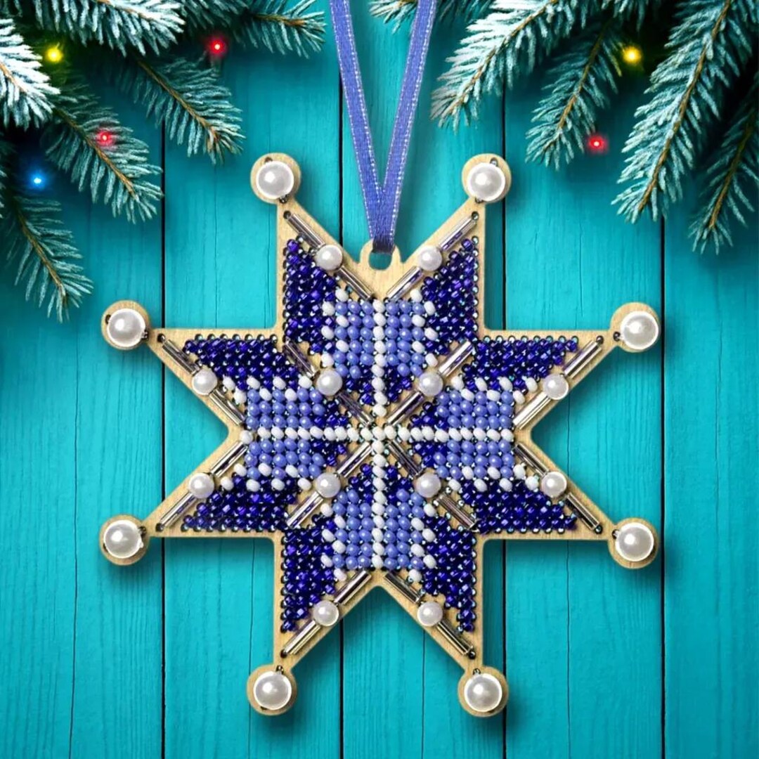Blue Eternity Star by Wonderland Crafts 2025 Christmas Ornament Bead ...