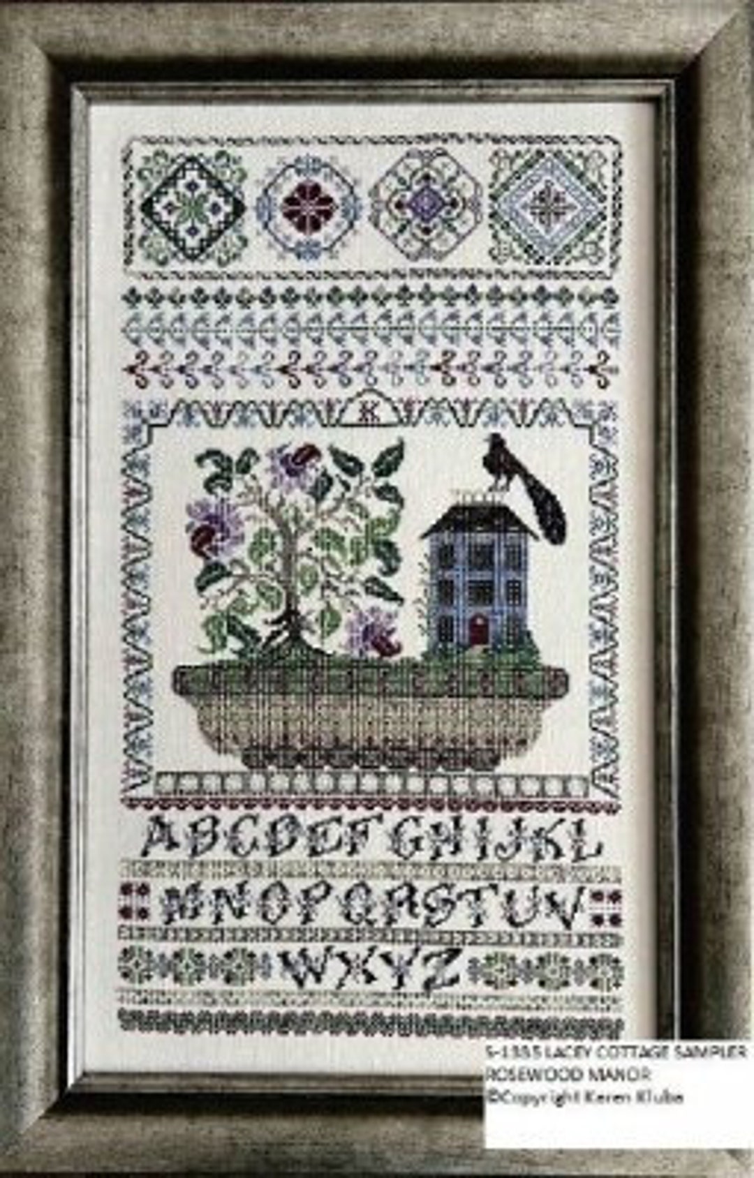 Lacey Cottage Sampler by Rosewood Manor Design. Primitive Embroidery ...