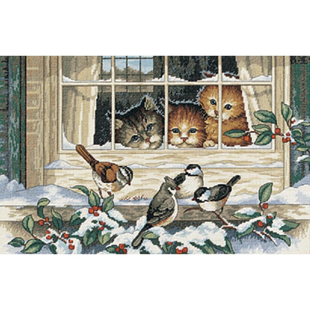 Three Bird Watchers by Dimensions Designer Martha Edwards Kitten ...