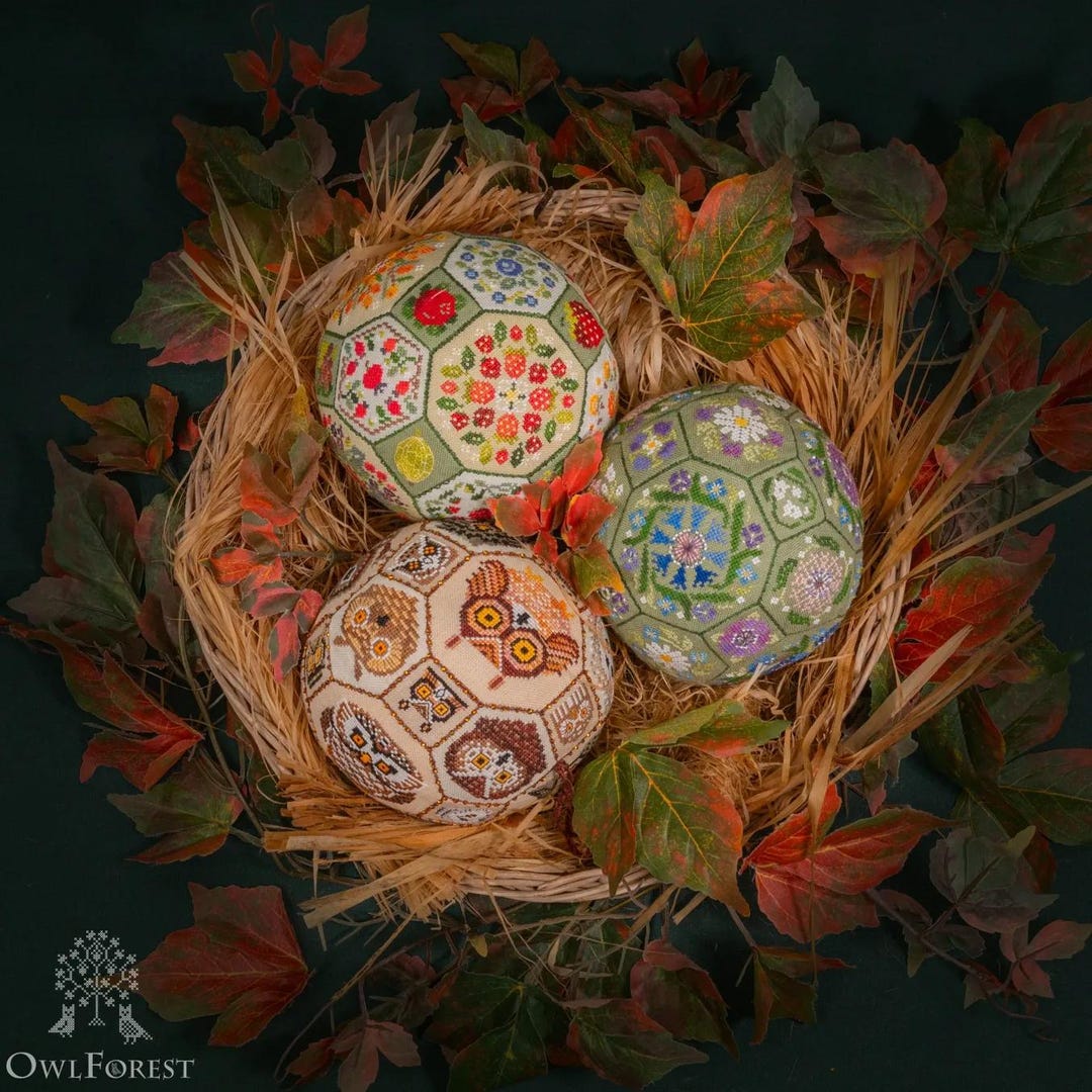 Quaker Balls Booklet of the Embroidery Charts by Owl Forest Embroidery ...