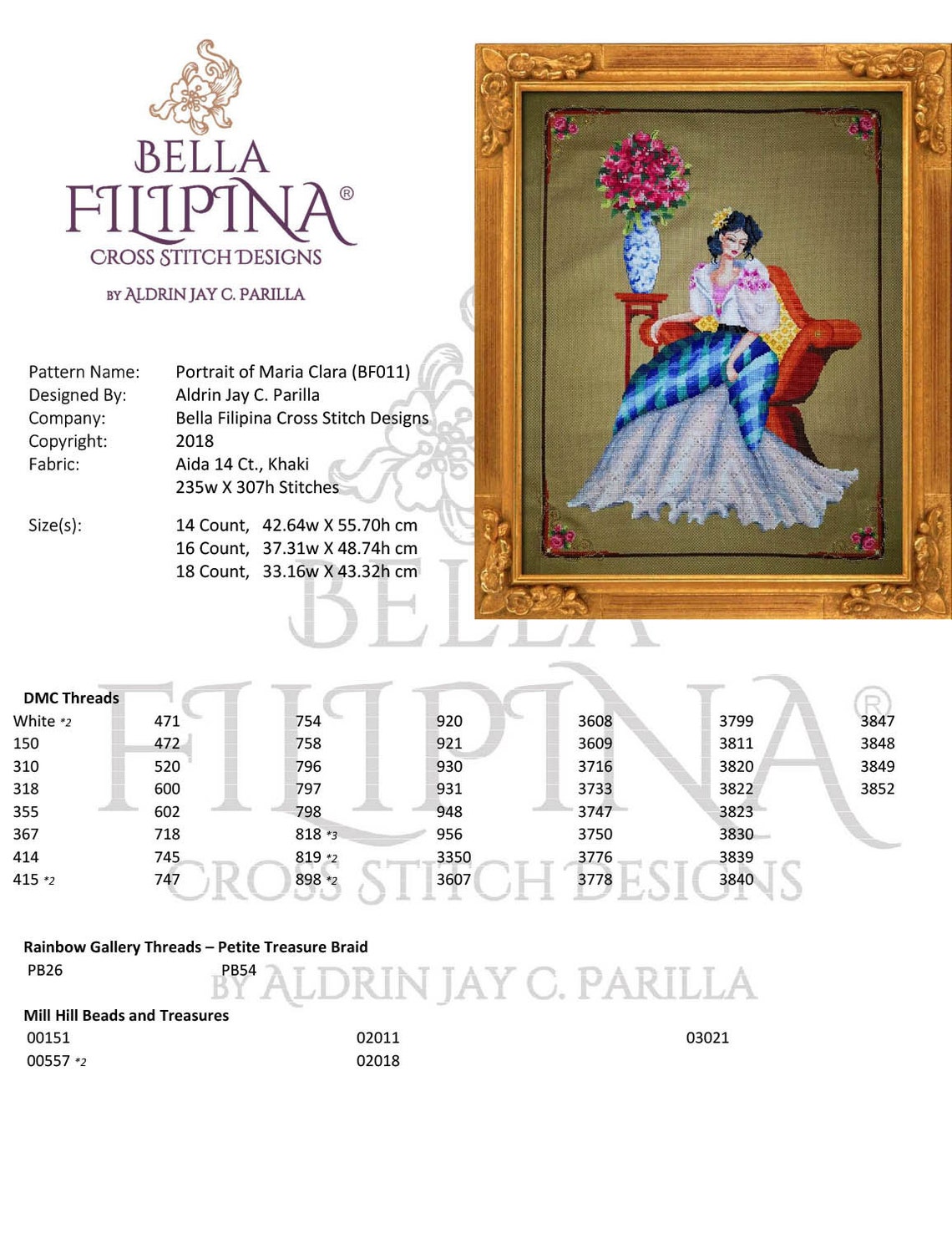 Portrait Maria Clara by Bella Filipina Designs 2018 A Beautiful Lady ...