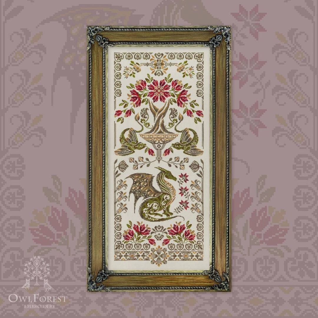 Star Dragon by Owl Forest Embroidery 2023. Printed Counted Cross Stitch ...