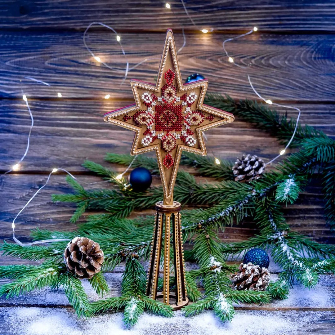 Christmas Tree Topper (one Side) by Wonderland Crafts Bead Embroidery ...