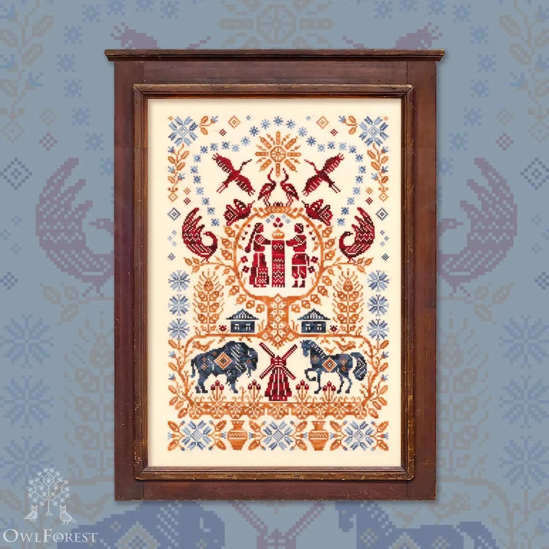 Belarusian Motifs by Owl Forest Embroidery 2024 Printed Counted Cross ...