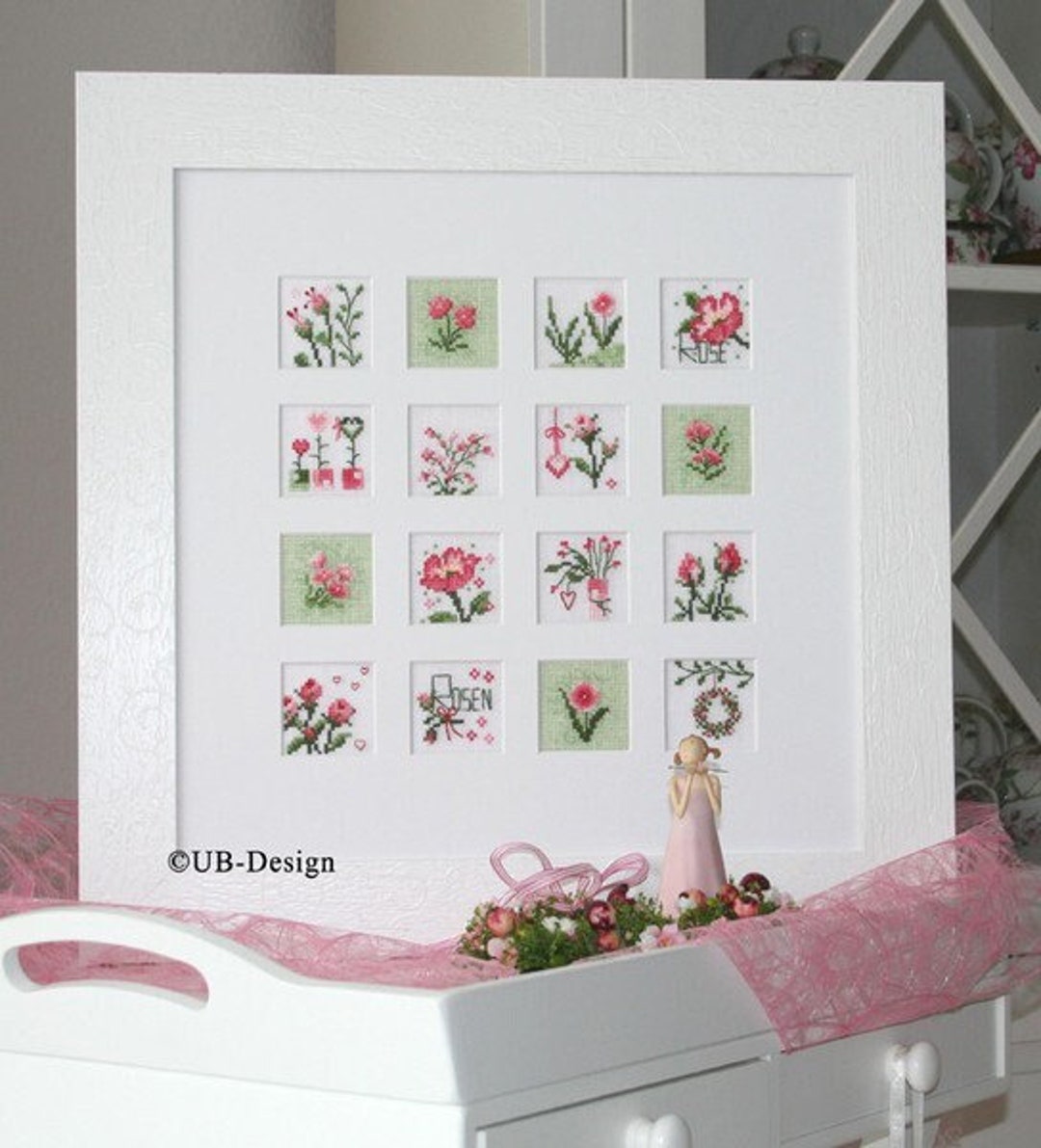 Blumeninchies ROSÉ (floral Petites Rose) by Ub-design (germany) Counted ...