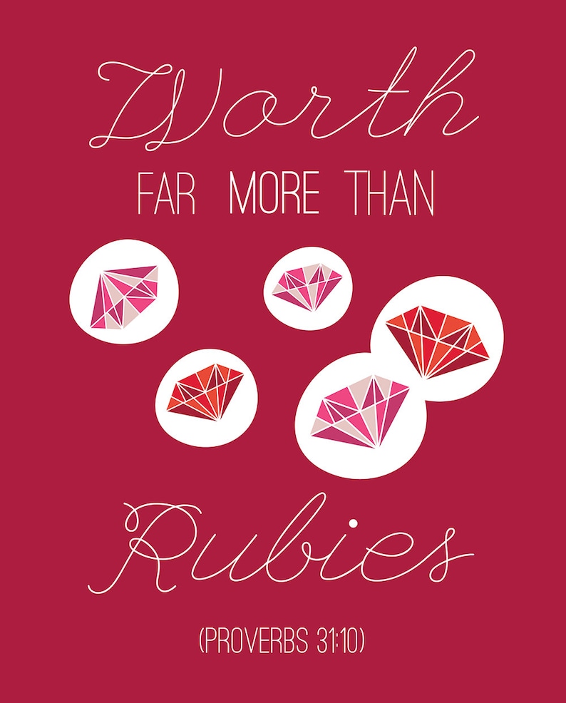8x10 Print Worth More Than Rubies Proverbs 31 10 Digital Etsy