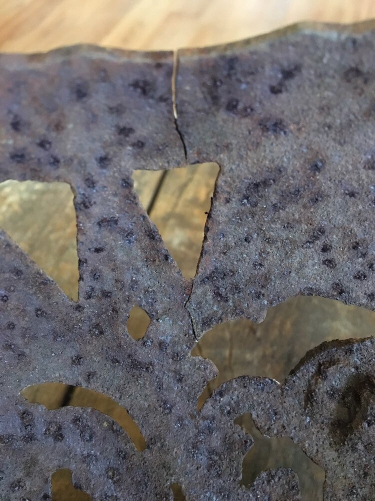 Vintage rusty ornate cast iron stove topper garden decor wall | Etsy