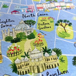 Brighton Map | Illustrated Map of Brighton | Wall Art Brighton ...