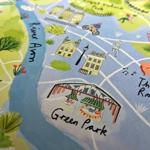 Bath Map | Illustrated Map of Bath | Wall Art Bath, Somerset | Bath ...