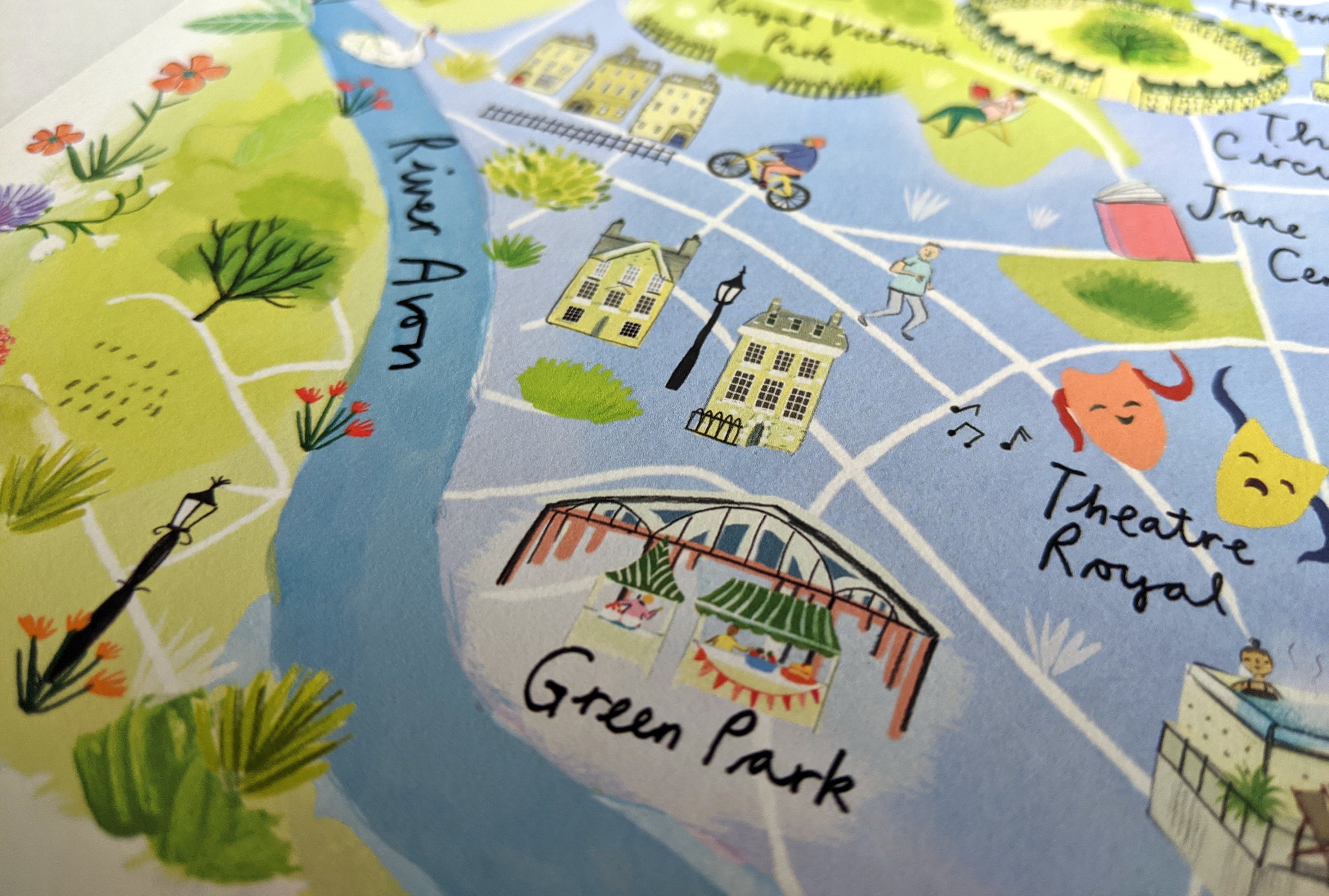 Bath Map | Illustrated Map of Bath | Wall Art Bath, Somerset | Bath ...