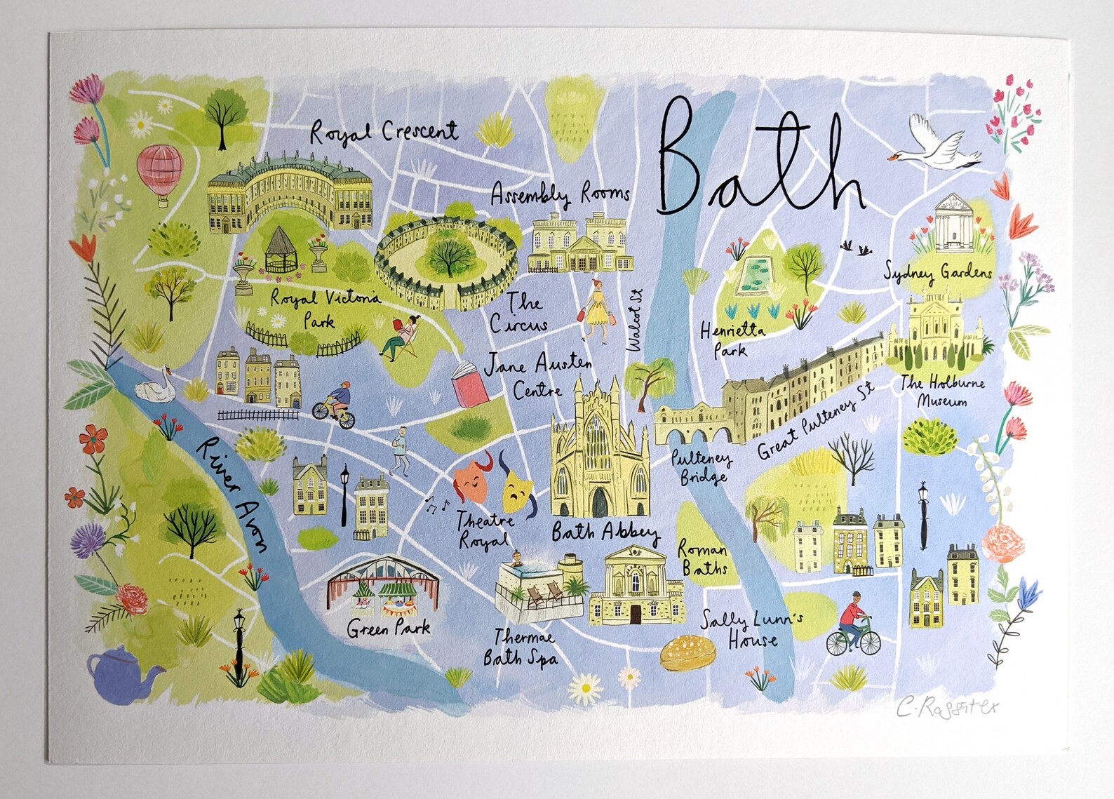 A4 Map of Bath UK | Etsy