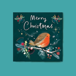 Single Christmas Robin Card - Etsy UK