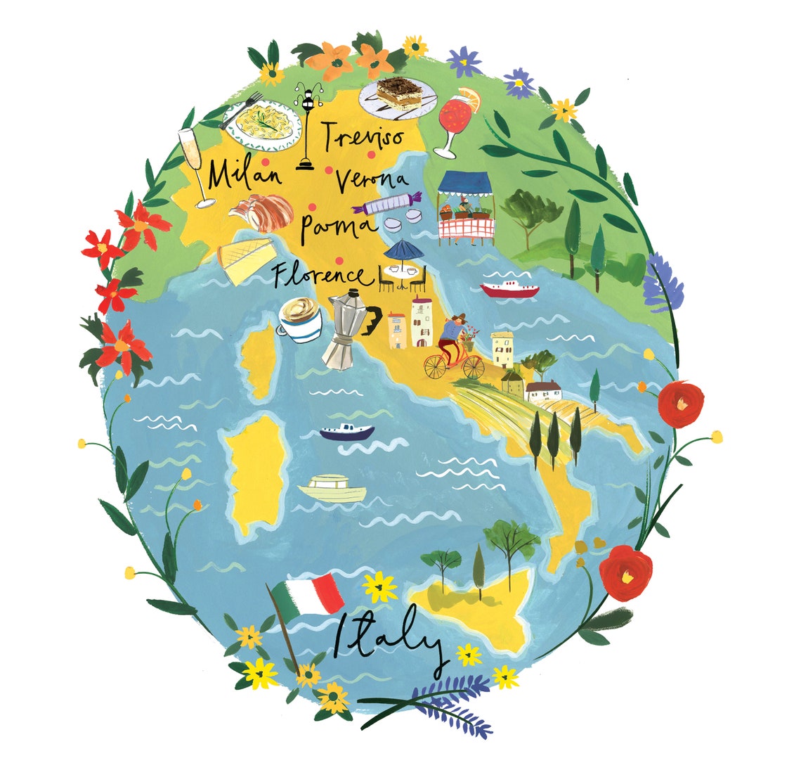 CUSTOM ILLUSTRATED Map Print - Etsy Canada