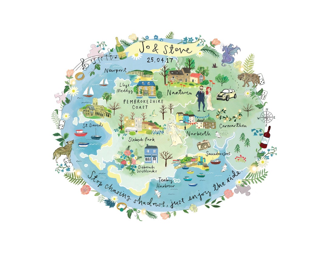 CUSTOM ILLUSTRATED Map Print - Etsy Canada