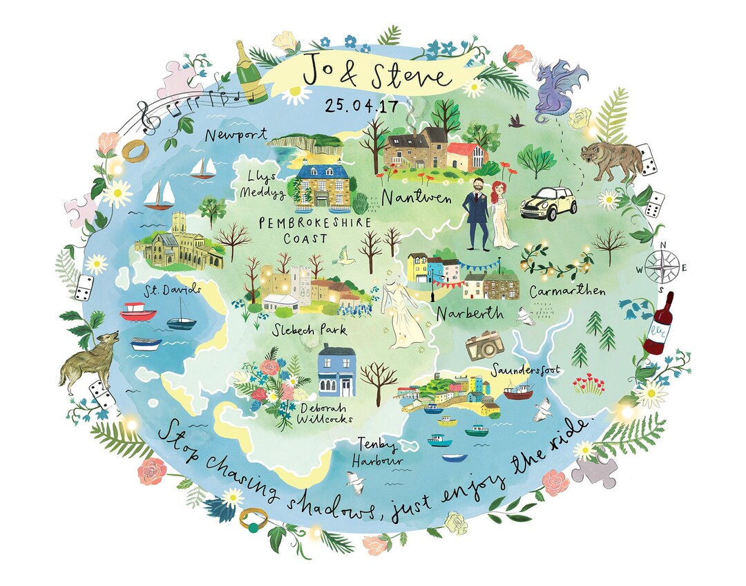 CUSTOM ILLUSTRATED Map Print - Etsy Canada