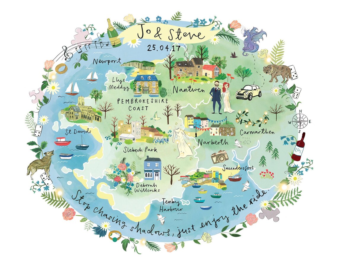 CUSTOM ILLUSTRATED Map Print - Etsy Canada