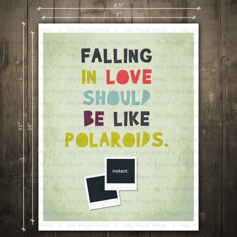 Falling in Love, Printable Poster, Quote Poster, Wall Art, Motivational ...