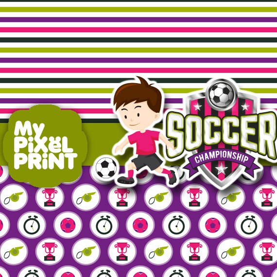 Soccer Champion Pink Violet Football Field Game Team - Etsy