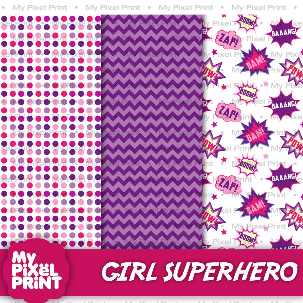 Cute Superhero Girl Digital Clipart Batgirl Supergirl - Etsy