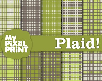 Green Apple Tartan Digital Paper Plaid Fabric Scrapbooking - Etsy
