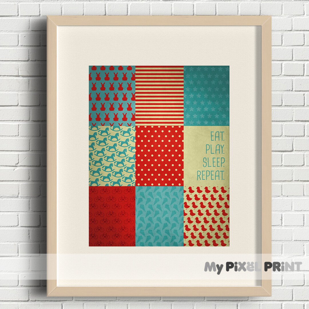 Eat. Play. Sleep. Repeat / Baby Poster / Nursery Decor / 8x10 Digital ...