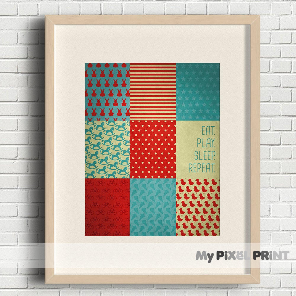 Eat. Play. Sleep. Repeat / Baby Poster / Nursery Decor / 8x10 - Etsy