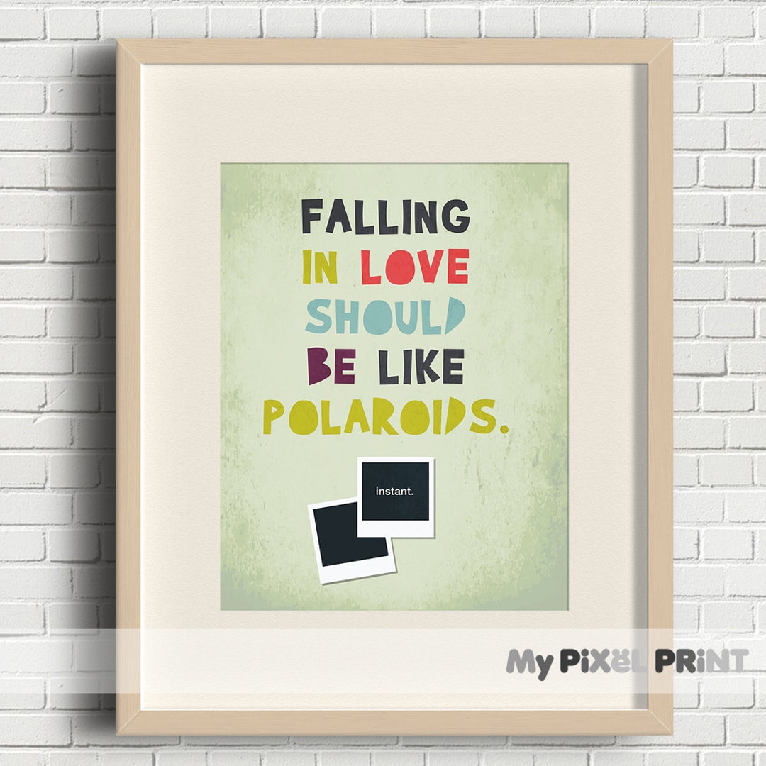 Falling in Love, Printable Poster, Quote Poster, Wall Art, Motivational ...