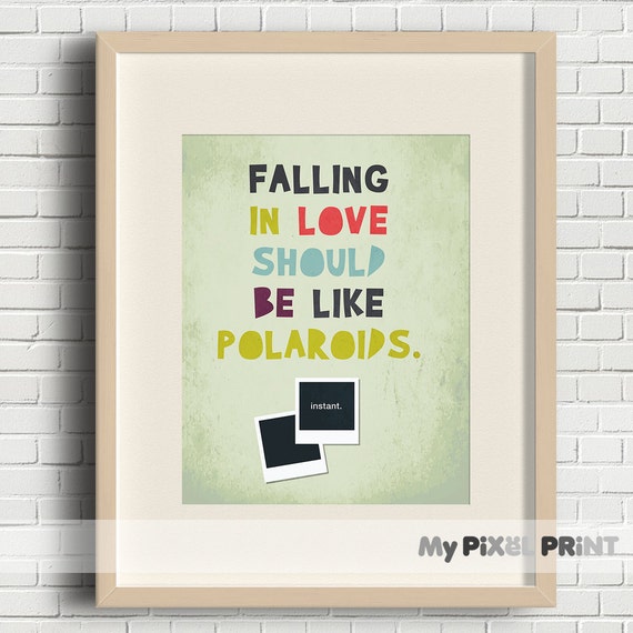 Falling in Love Printable Poster Quote Poster Wall Art | Etsy