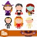 Cute Halloween Digital Clipart Witch Dracula Frankenstein - Etsy