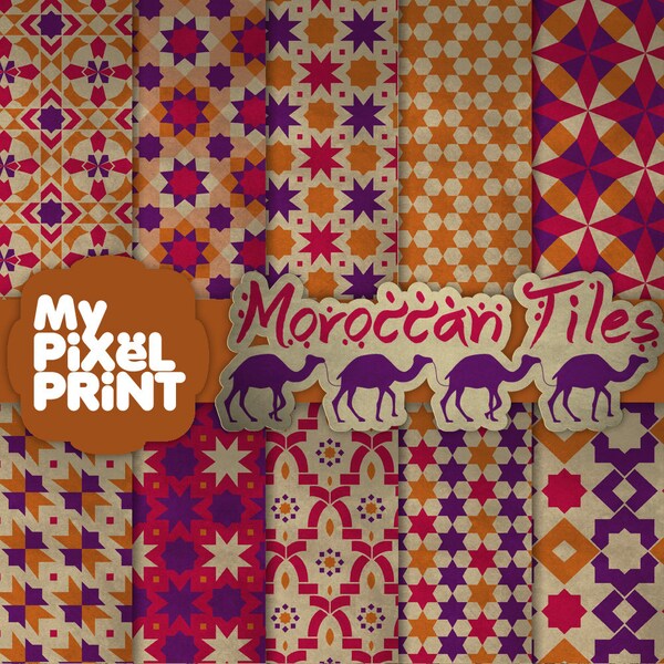Moroccan Tiles Paper - Etsy