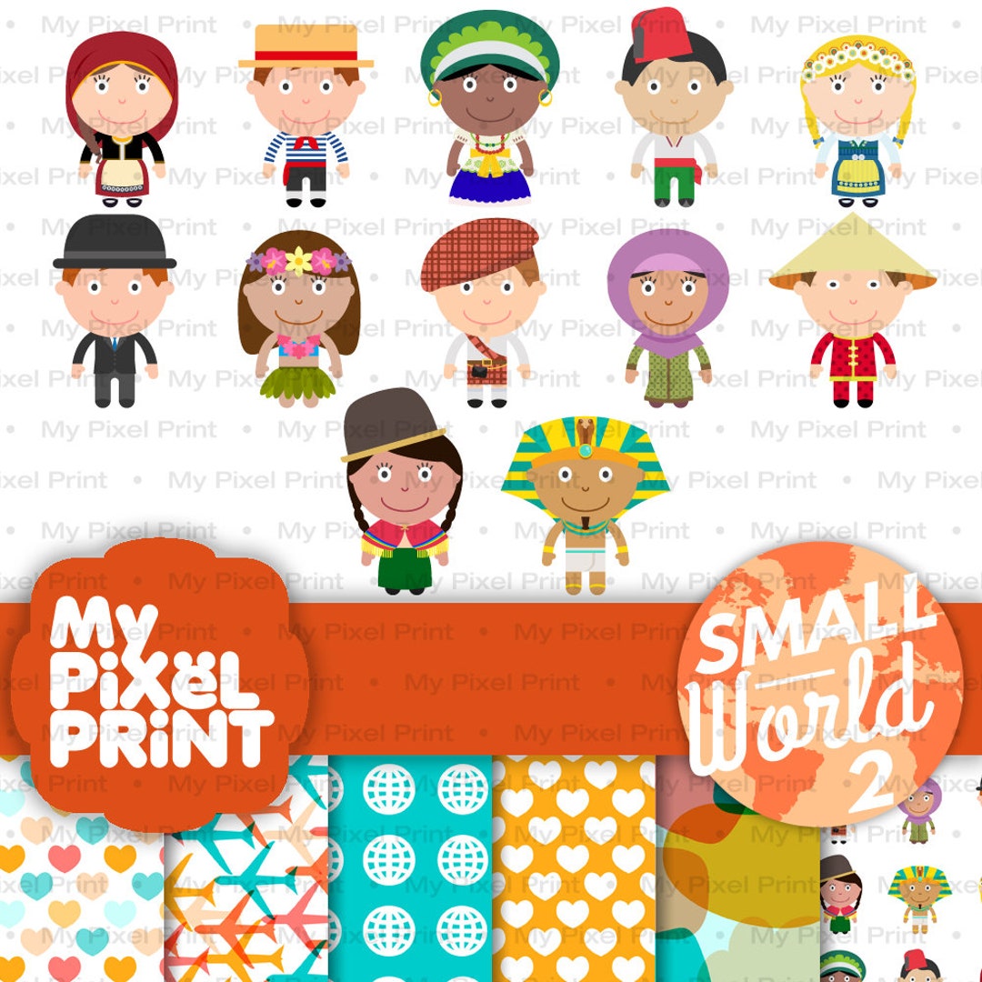 Cute Children of the World Digital Clipart Part 2 Ethnic Kids, It's a ...