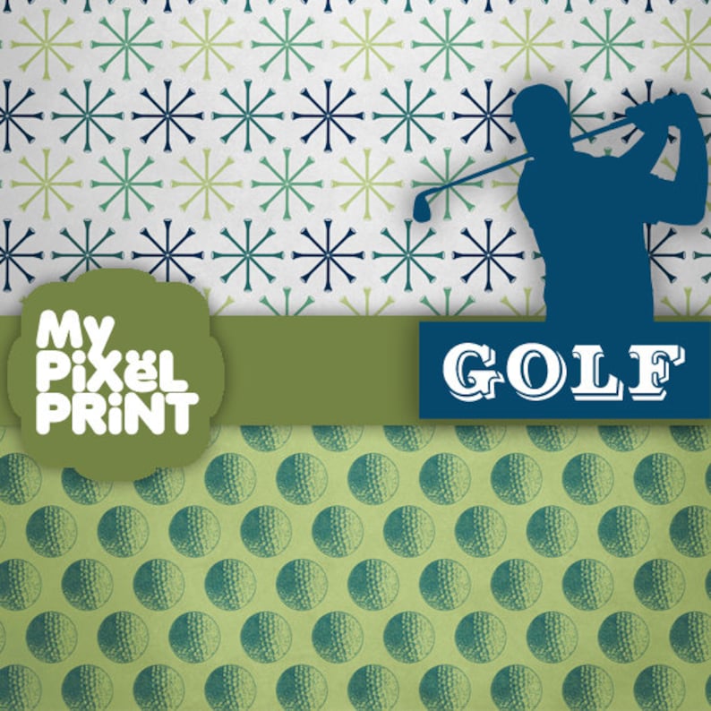 Golf - Blue Green Gray - Sports Tee Fairway Eagle Birdie Golf Car ...