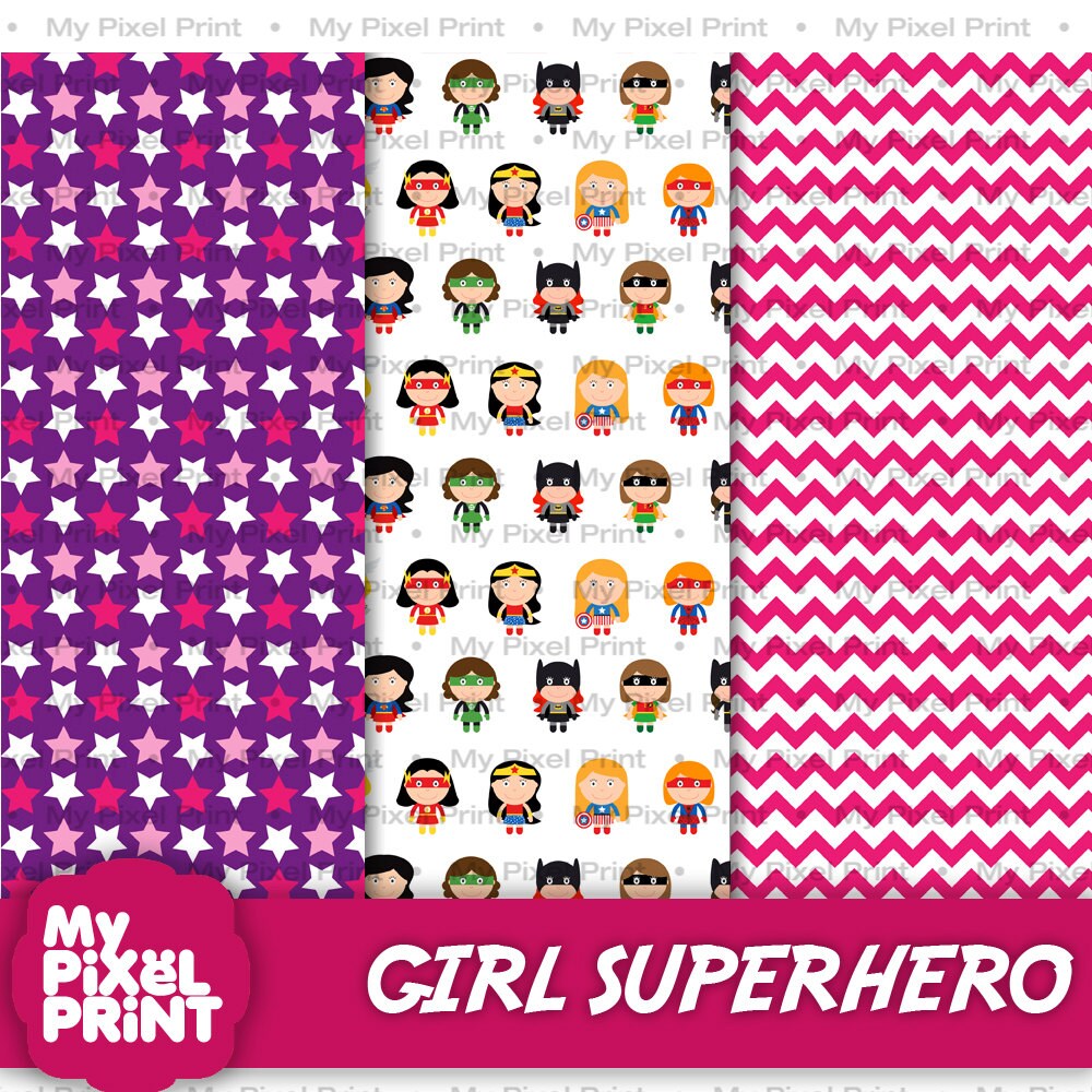 Cute Superhero Girl Digital Clipart Batgirl Supergirl - Etsy