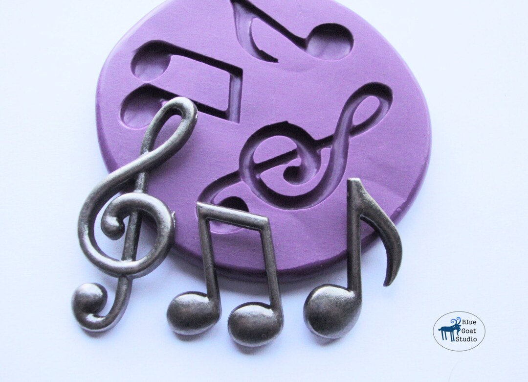 Music Note Trio Mold/mould Clef Note Eighth Note Silicone Molds Polymer ...