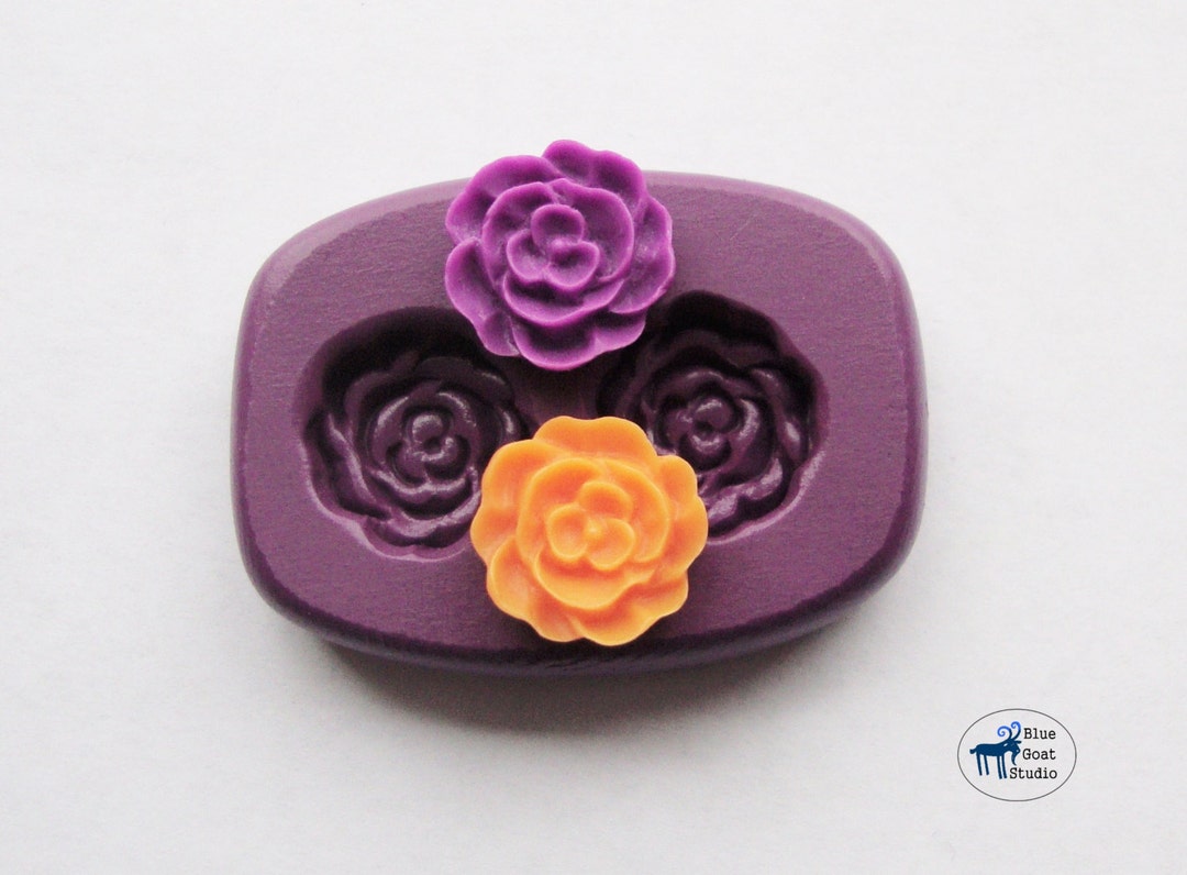 Flower Duo Mold/mould Mini Spring Flowers Silicone Molds Polymer Clay ...