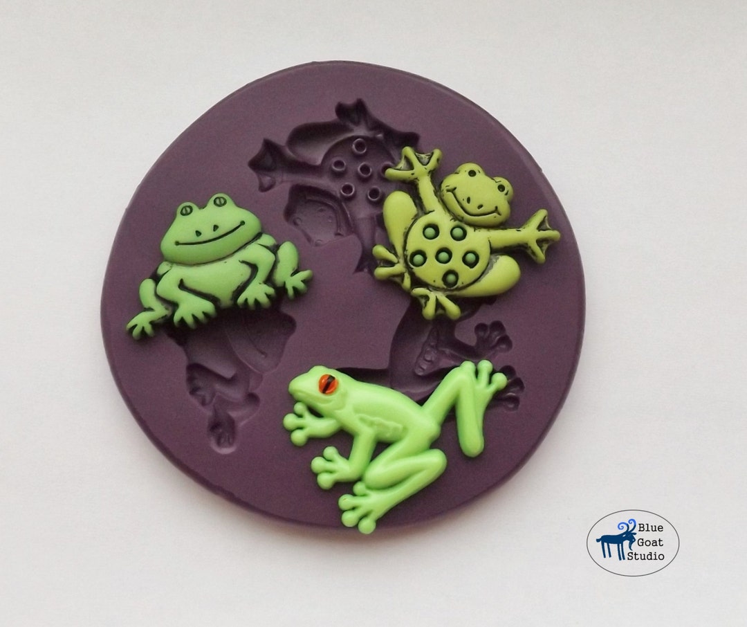 Frog Trio Mold Tree Frog Bull Frog Happy Frog Mould Silicone Molds ...