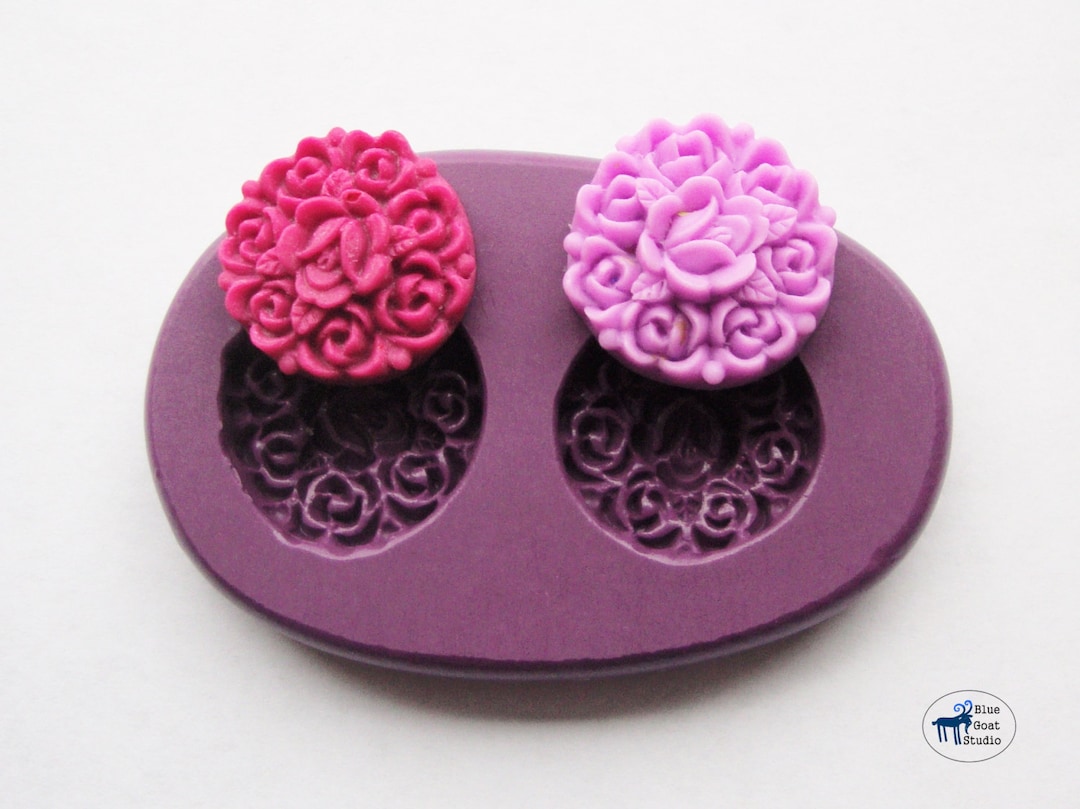 Vintage Rose Bouquet Duo Mold/mould Silicone Mold Flower Polymer Clay ...