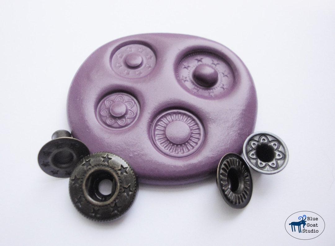 Rivets Mold Snaps Mold Silicone Mold Polymer Clay Resin Fondant Soap ...