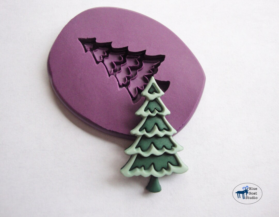 Pine Tree Mold 3 Holiday Pine Tree Silicone Mold Polymer Clay Resin ...