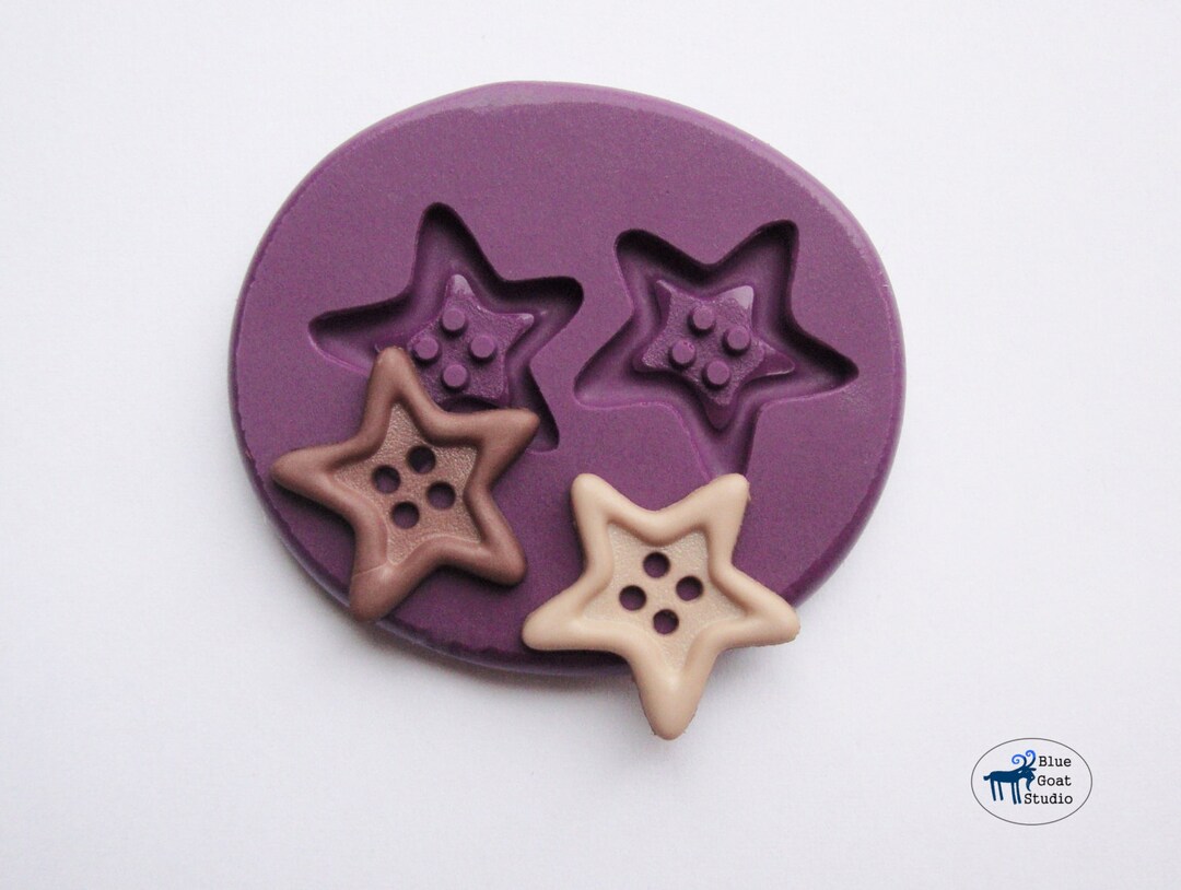 Star Button Mold/mould Silicone Mold Polymer Clay Resin Fondant - Etsy