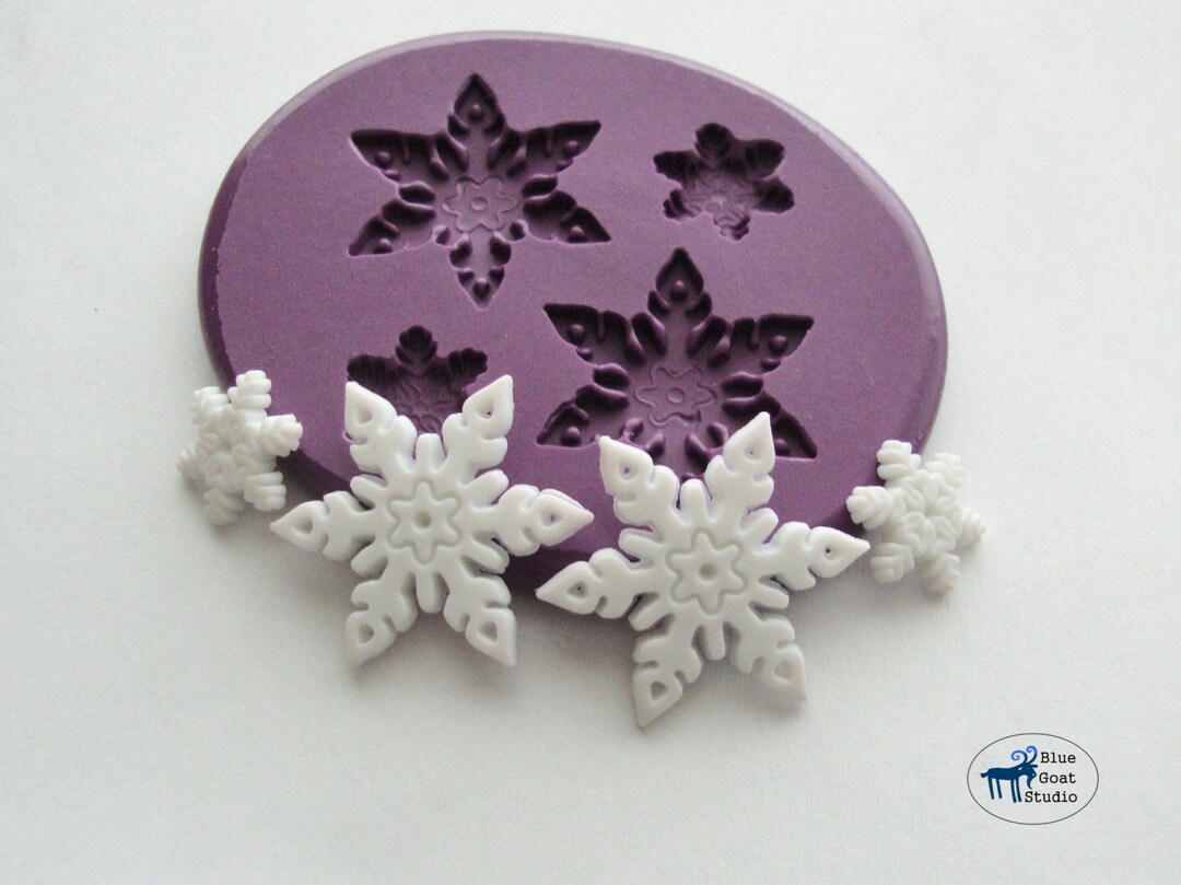 Snowflake Mold 2 Winter Snowflakes Silicone Mold - Etsy